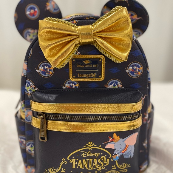 Loungefly | Bags | Loungefly Disney Fantasy Backpack Navy And Gold ...